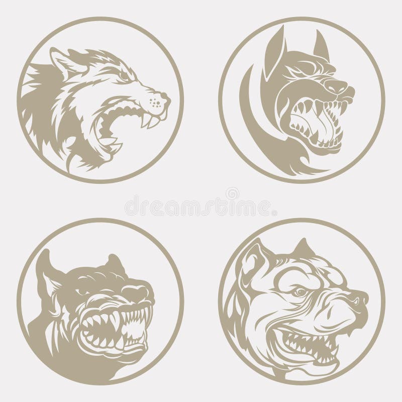 Collection of dog logos stock illustration. Illustration of puppy ...