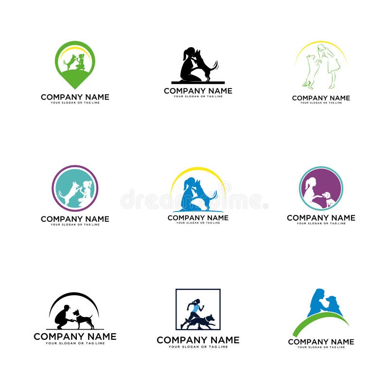 Collection of Dog Training Logo Designs Vector Templates Stock Vector ...