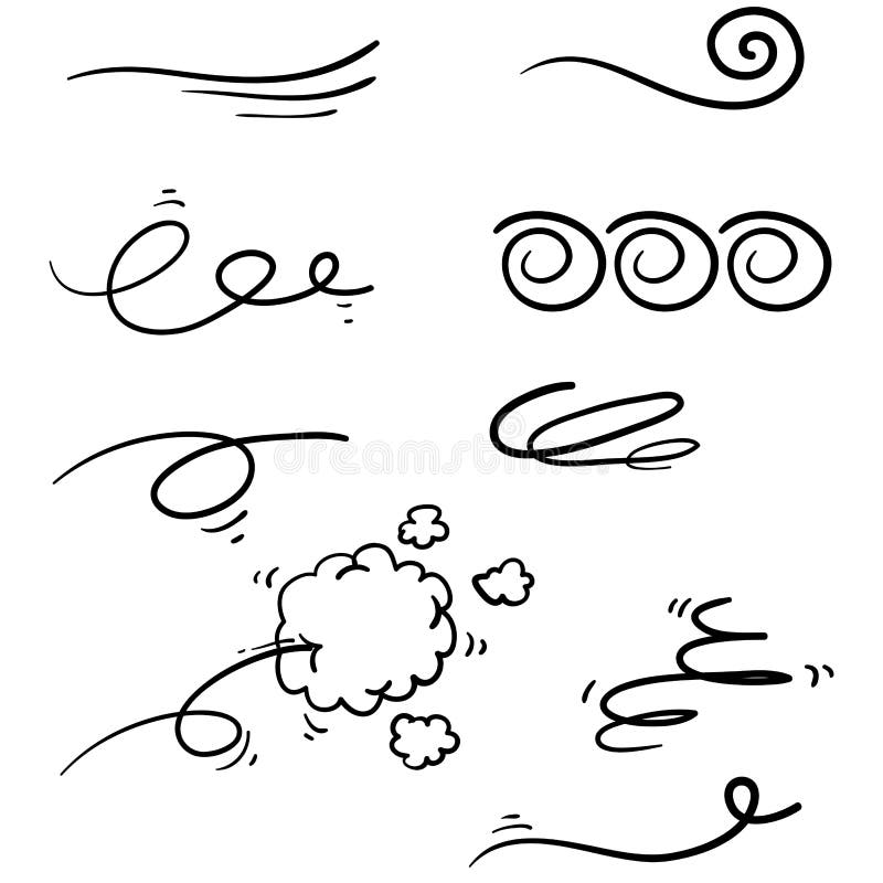 Doodle Wind Illustration Vector Handrawn Style Stock Vector ...