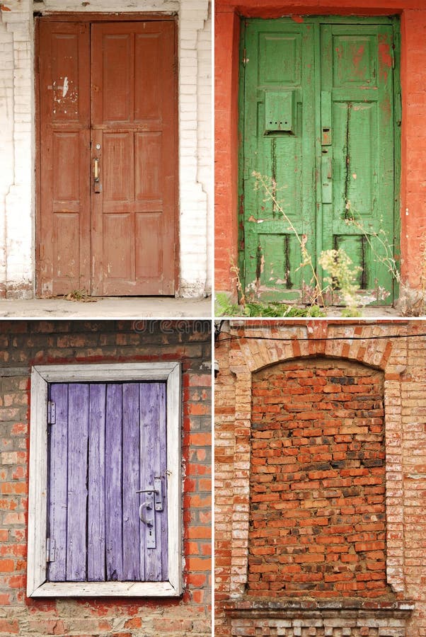 Collection of Doors and Windows Stock Photo - Image of antique, real ...