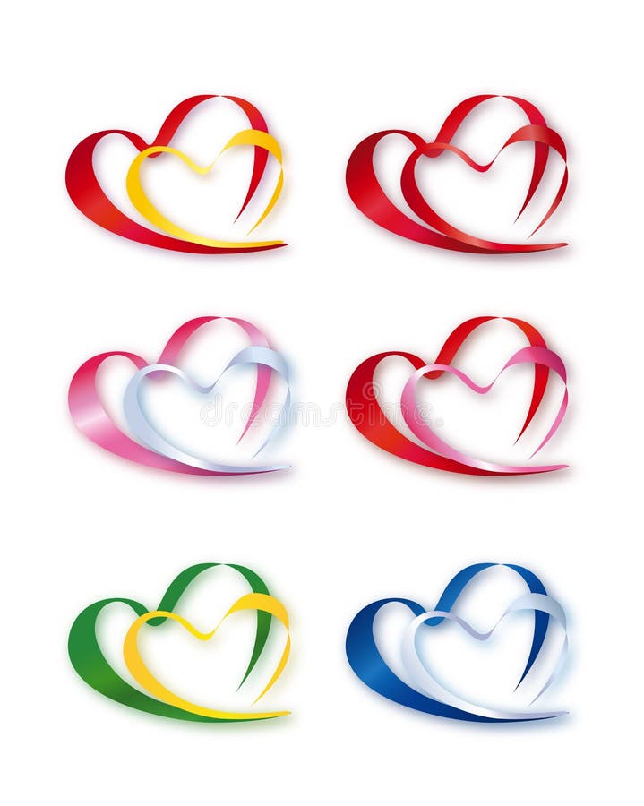 Collection of Double Hearts Stock Illustration - Illustration of ...