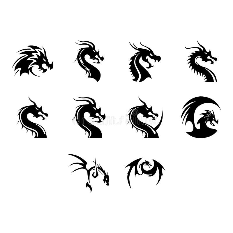 Dragon icon set stock vector. Illustration of icon, logo - 265403796