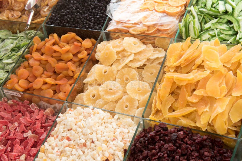 Dried Fruit for Sale in the Spice Souk at Deira. UAE Dubai. Stock Photo ...