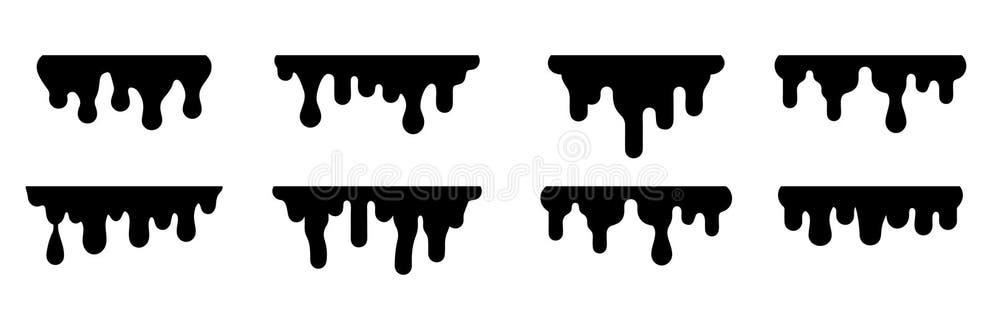 Collection of Dripping Liquid Graphic Elements Vector Stock Vector ...