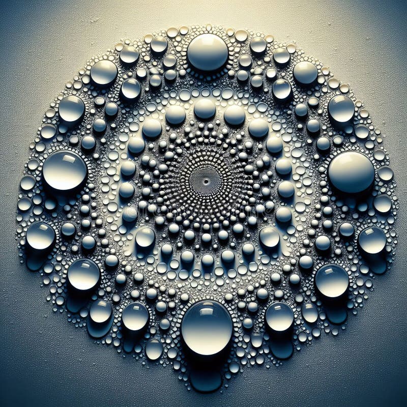 A Collection of Droplets Forming a Pattern on a White Sheet, Ph Stock ...