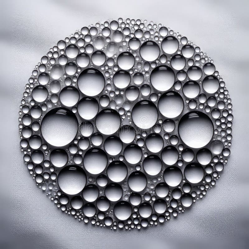 A Collection of Droplets Forming a Pattern on a White Sheet, Ph Stock ...
