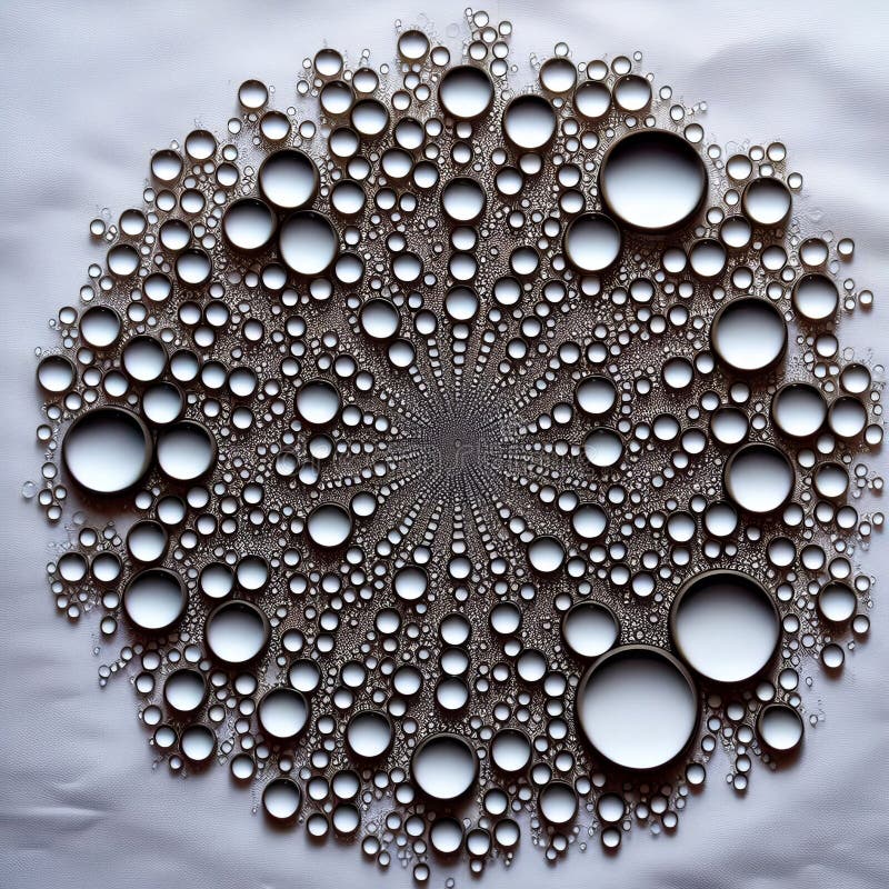A Collection of Droplets Forming a Pattern on a White Sheet, Ph Stock ...