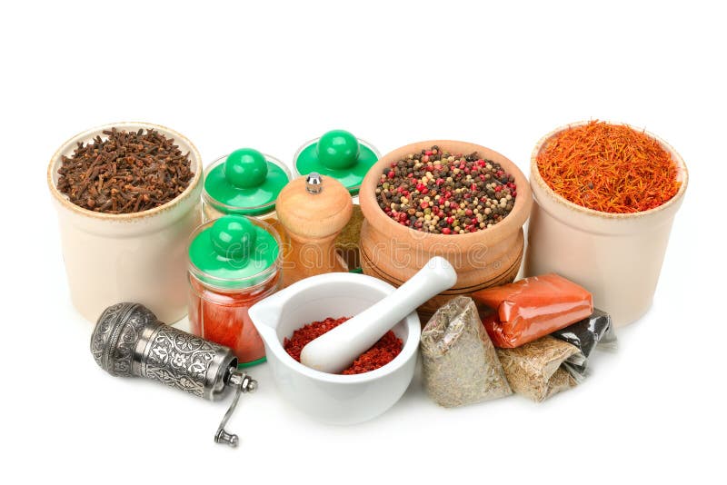 Collection dry spices stock photo. Image of assortment - 60704934