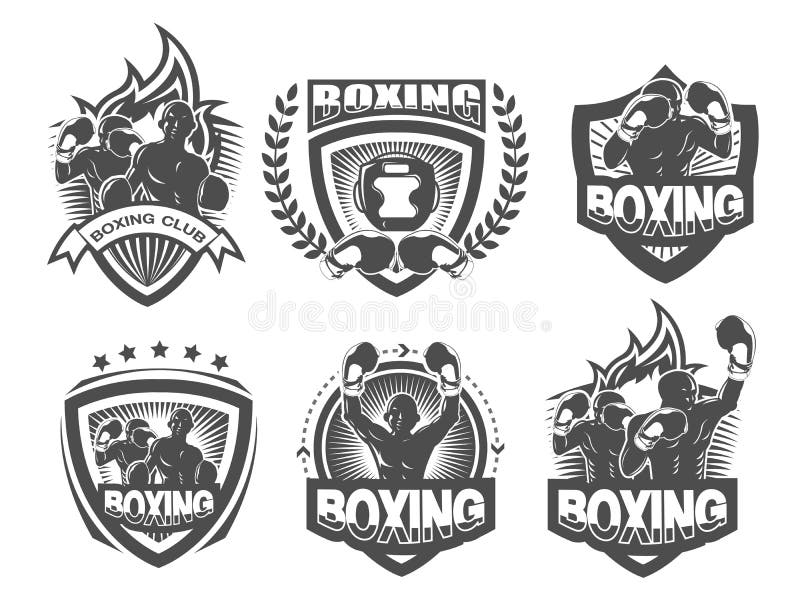 Collection Du Logo De Boxe Noir Et Blanc Illustration Stock ...