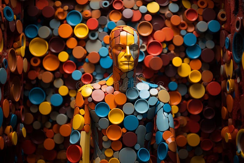 Dummy Mannequins and Other Colored Shapes, with Multiple Colored Blocks ...