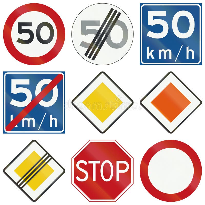 Collection of Dutch Regulatory Road Signs Stock Illustration ...