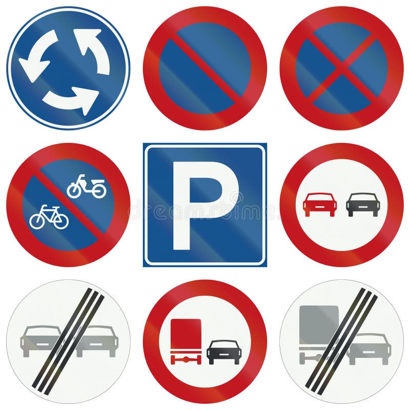 Collection of Dutch Regulatory Road Signs Stock Illustration ...