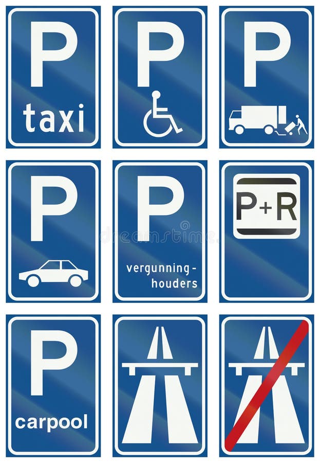 Collection of Dutch Regulatory Road Signs Stock Illustration ...