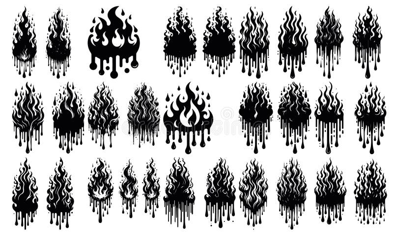 A Set of Bulk Dynamic Fire and Ink Texture for Creative Projects Stock ...