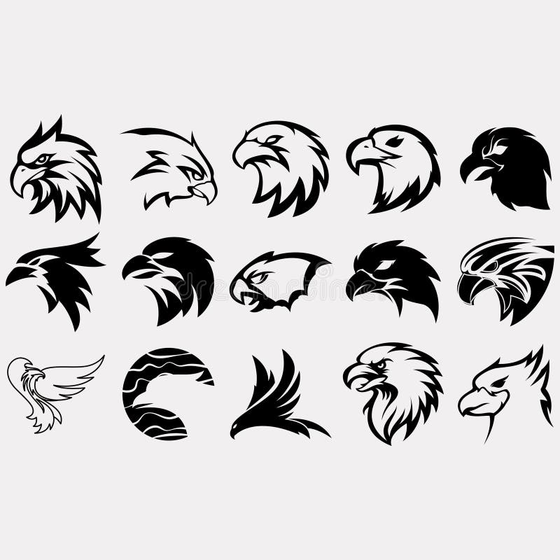 Collection of eagle logos stock vector. Illustration of isolated ...