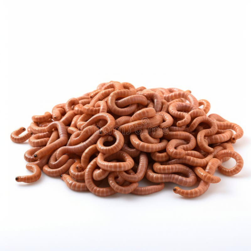 A Collection of Earthworms on a Clean, Blank Canvas Stock Image ...