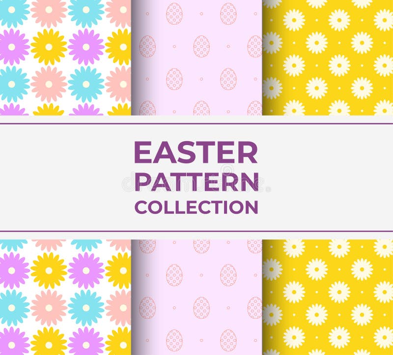 Collection of Easter Summer Light Patterns. Vector Illustration with ...
