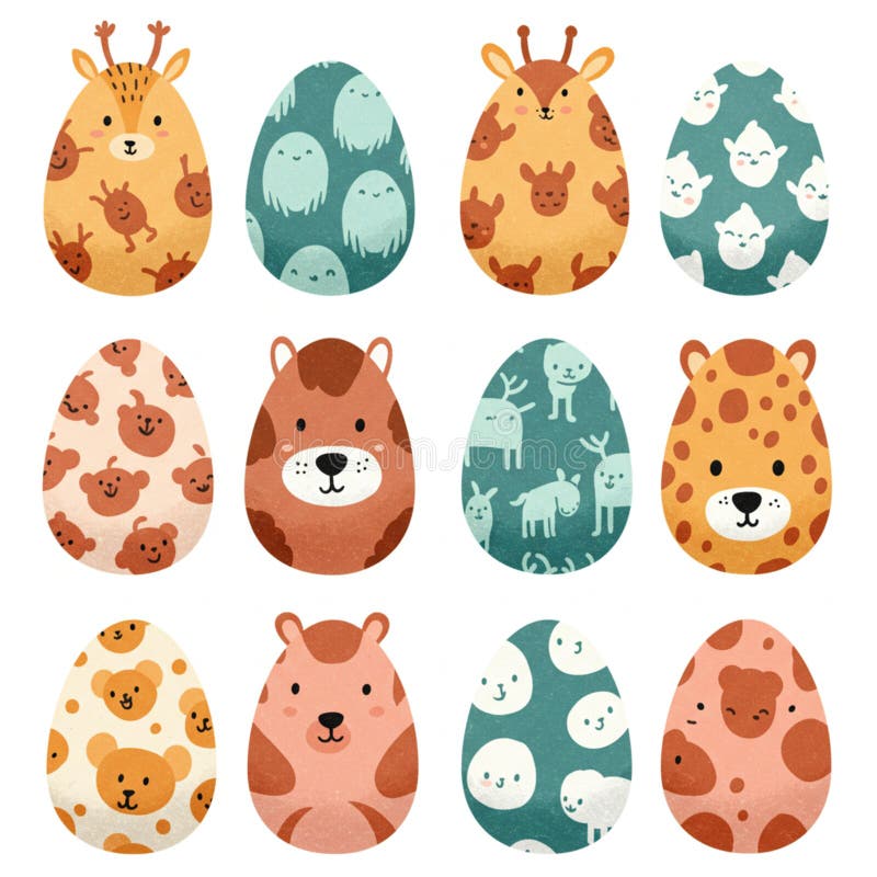 Collection of Easter-Themed Decorative Eggs with Adorable Animal ...