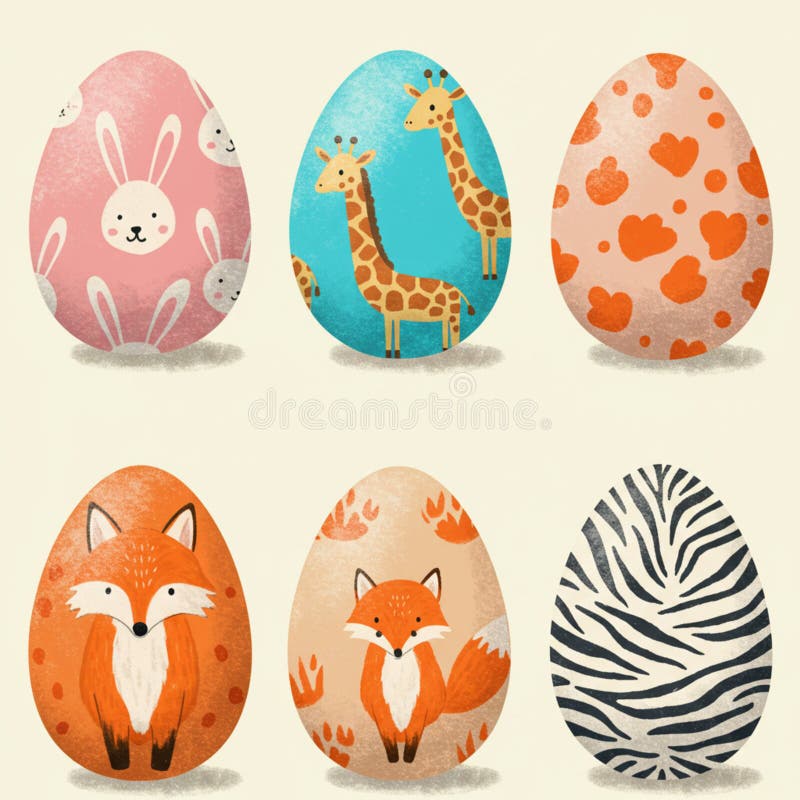 Collection of Easter-Themed Decorative Eggs with Adorable Animal ...