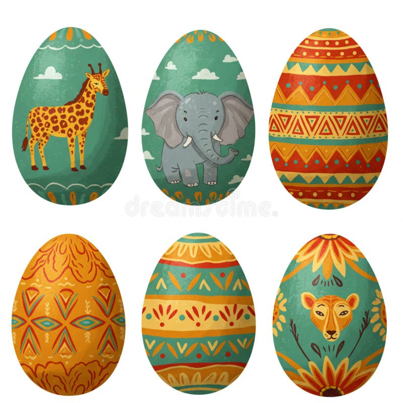 Collection of Easter-Themed Decorative Eggs with Adorable Animal ...