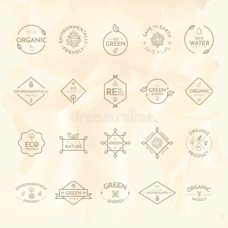 Collection of Eco-label. Vector Illustration Decorative Design Stock ...