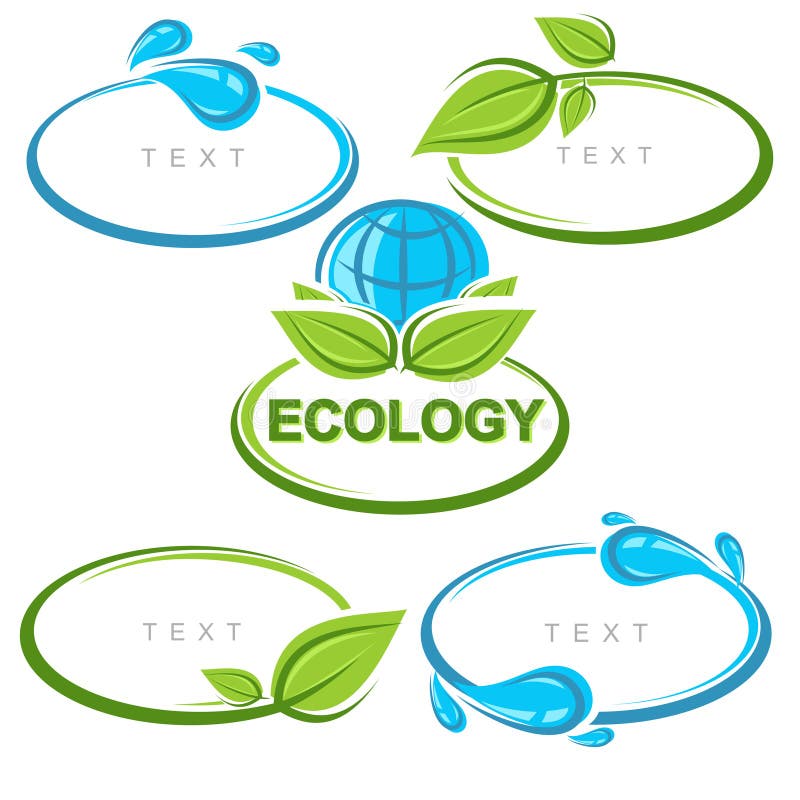 Collection of Ecology Stickers Stock Vector - Illustration of natural ...