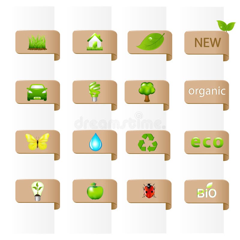 Collection of Ecology Signs Stock Vector - Illustration of green ...