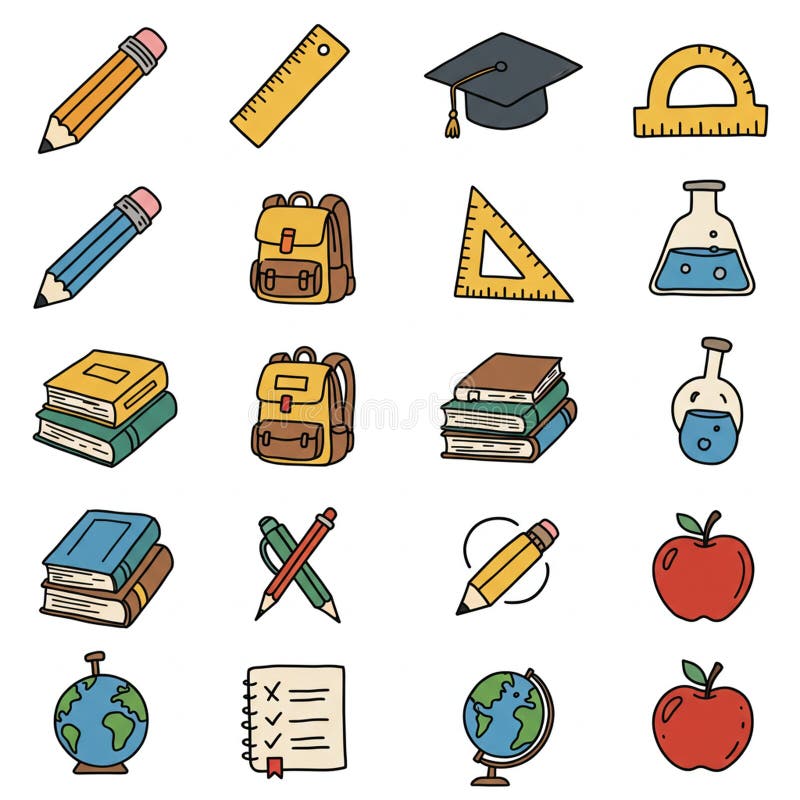 Various School Related Themes Stock Illustrations – 867 Various School ...