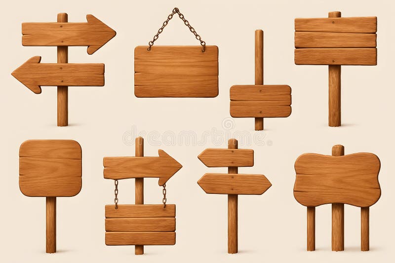 Different Wooden Signs Stock Illustrations – 1,047 Different Wooden ...