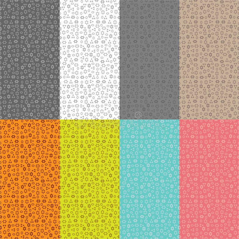 Collection of Eight Seamless Patterns with a Pattern of Geometric ...