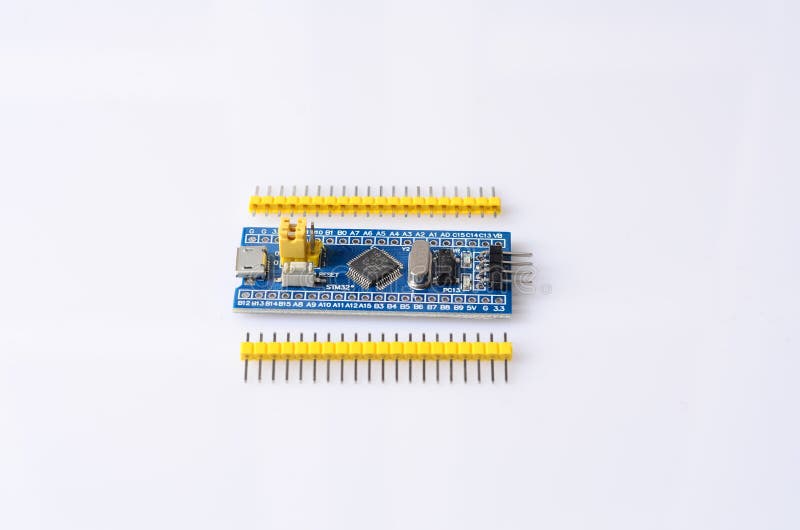 Collection of Electronic Components Isolated in White Stock ...