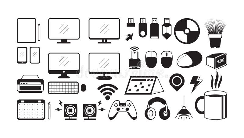 Collection of Electronic Device Design Stock Vector - Illustration of ...