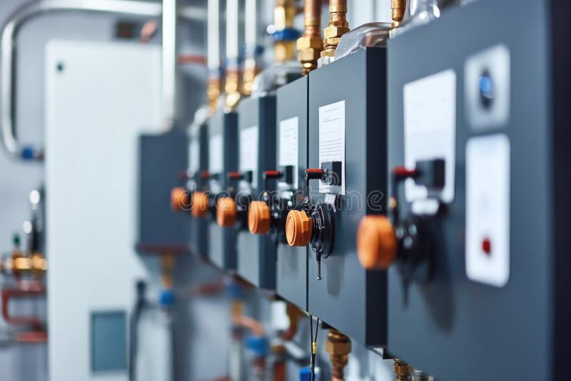 A Collection of Electronic Devices Attached To a Wall Stock Photo ...