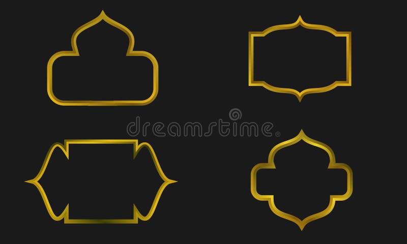 Collection Emblem Frame for Islamic Design Background Stock Vector ...