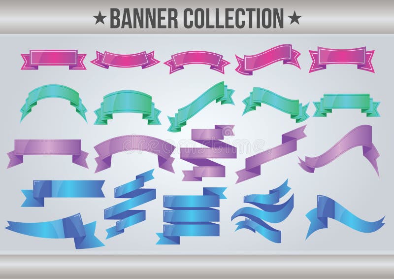 Collection of Empty Banners. Vector Illustration Decorative Design ...