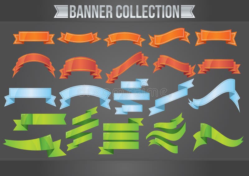 Collection of Empty Banners. Vector Illustration Decorative Design ...