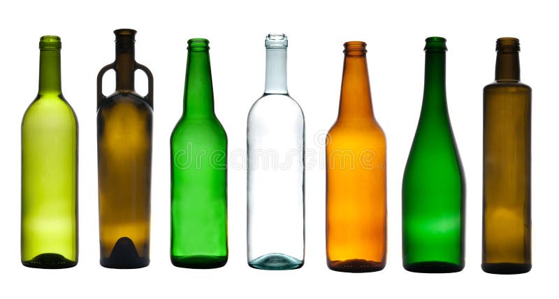 Glass bottles stock image. Image of drink, isolated, empty - 12594807