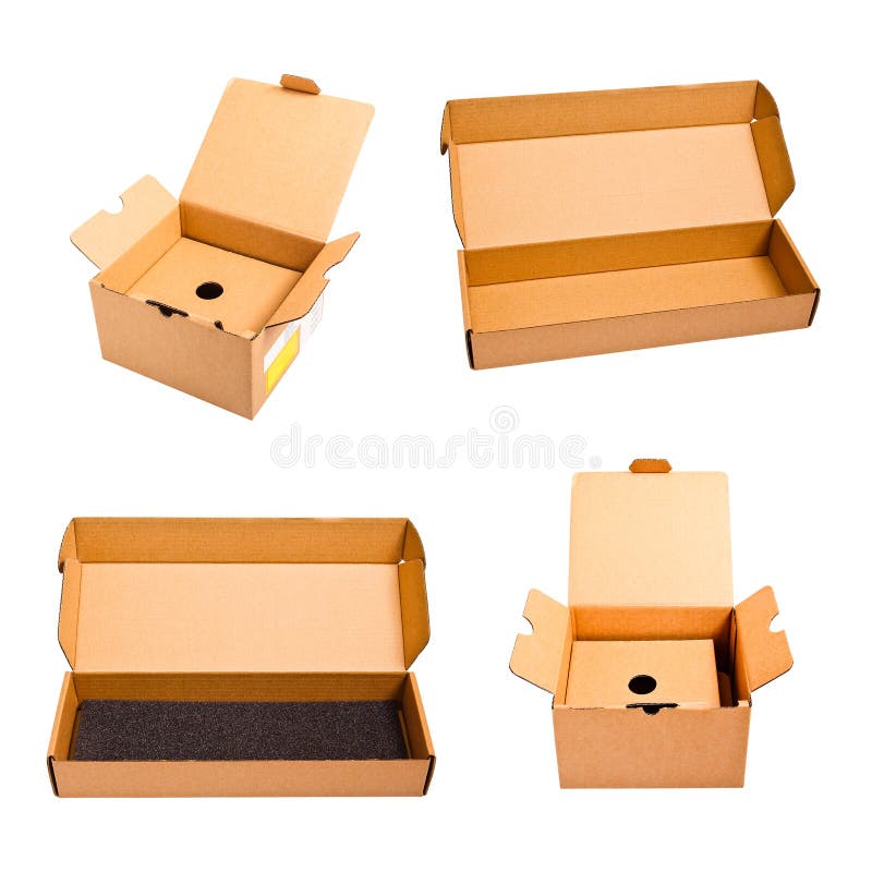 Collection of Empty Brown Boxes Stock Photo - Image of warehouse ...