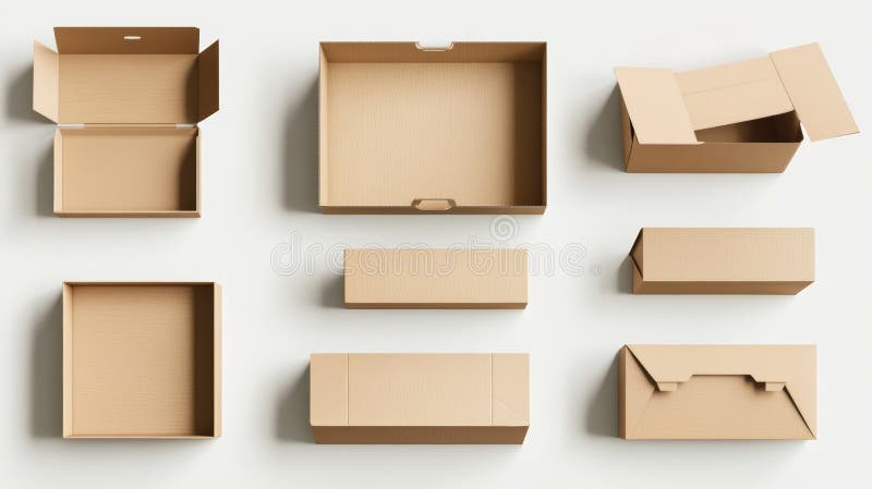 Collection of Empty Cardboard Boxes in Various Shapes and Sizes, Ideal ...