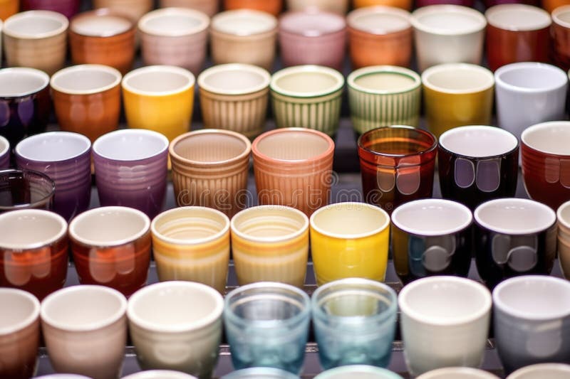 A Collection of Empty Ceramic Tea Cups Stock Image - Image of drinkware ...