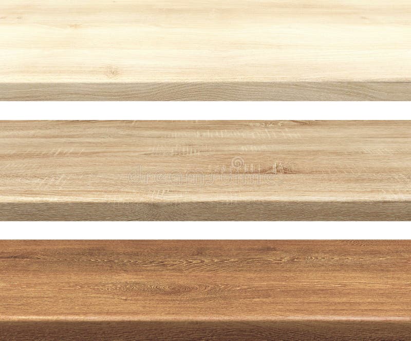 Collection of Empty Kitchen Wooden Table Tops on White, for Product ...