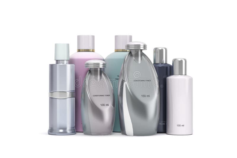 Collection of Empty Label Packaging Bottles for Brand Presentation 3d ...