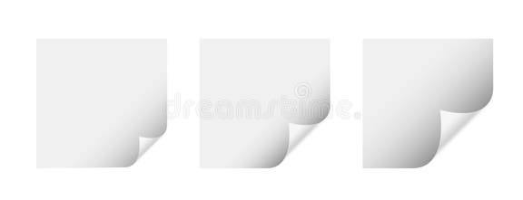 Collection of Empty Page Curl Label Template Stock Vector ...