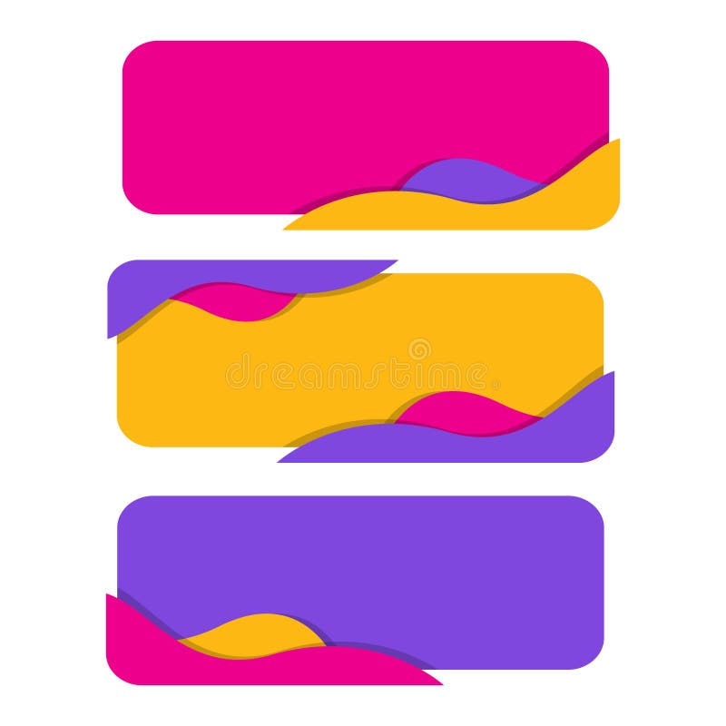 Collection of Empty Paper Cut Banners Template Stock Illustration ...