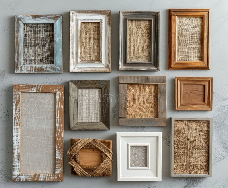 A Collection of Empty Picture Frames with Varying Textures and ...