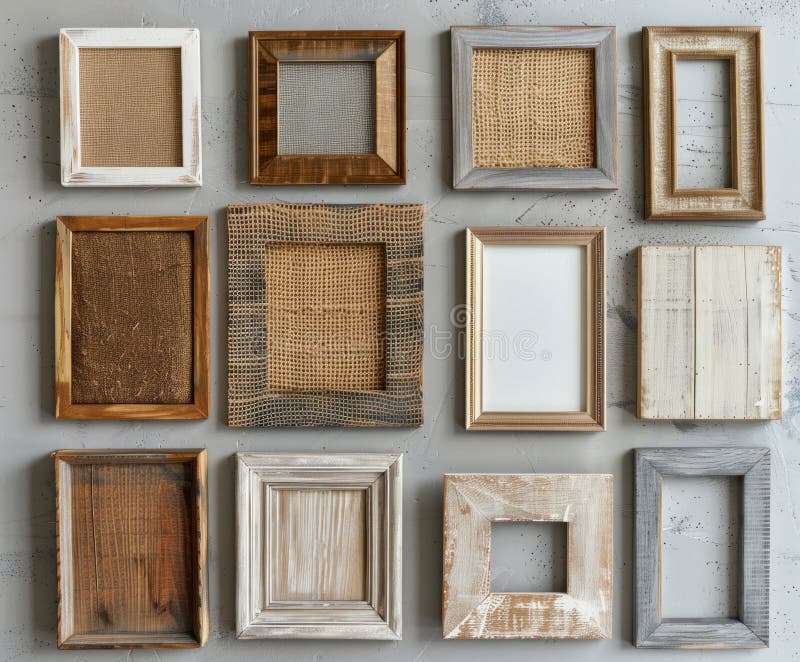 A Collection of Empty Picture Frames with Varying Textures and ...