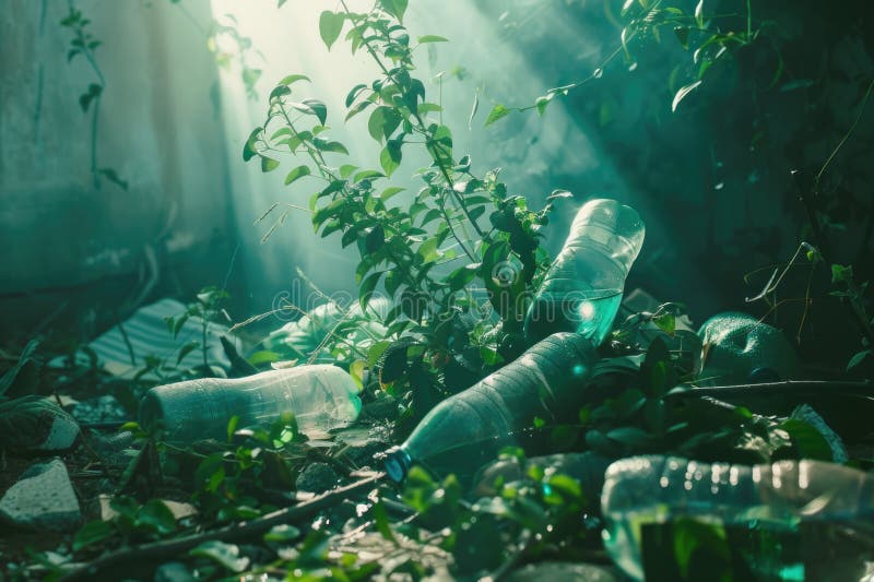 A Collection of Empty Plastic Bottles Scattered on the Ground Stock ...