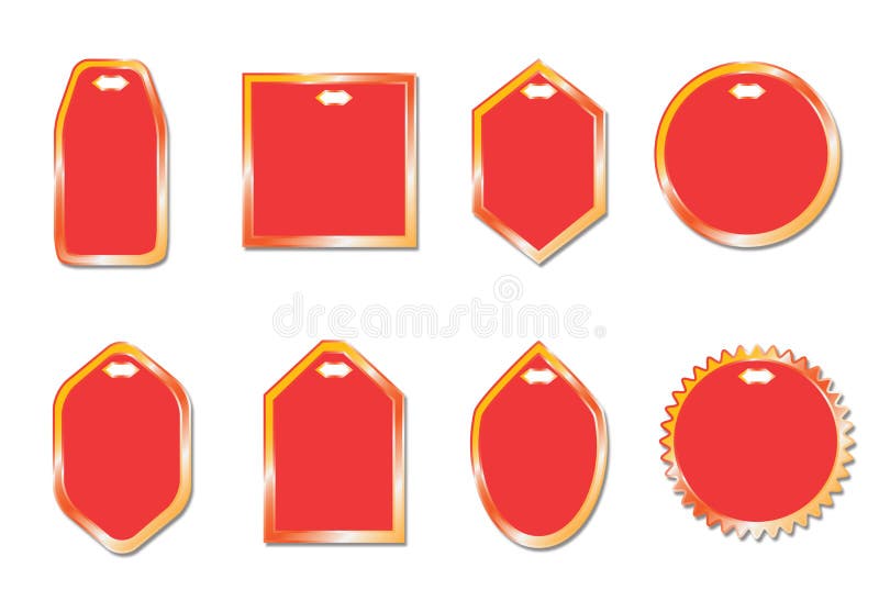 Set red labels. stock vector. Illustration of collection - 120136338