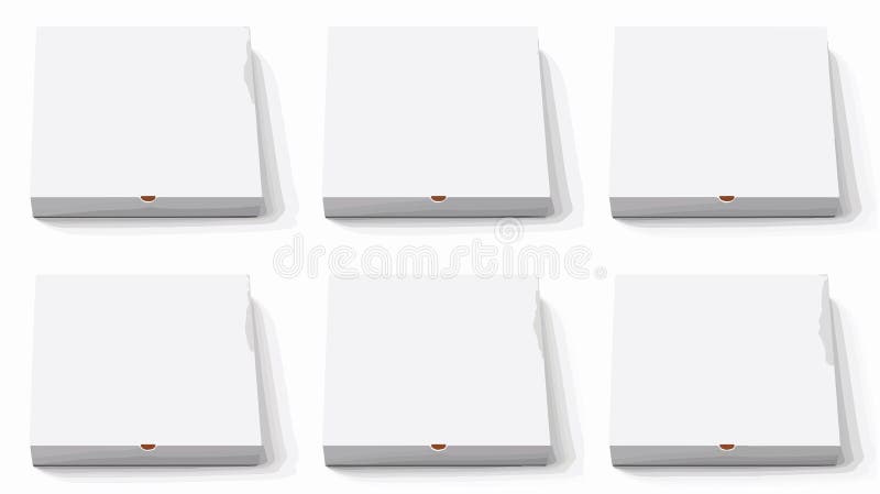 Collection of Empty White Pizza Boxes Shown in Various Angles Stock ...