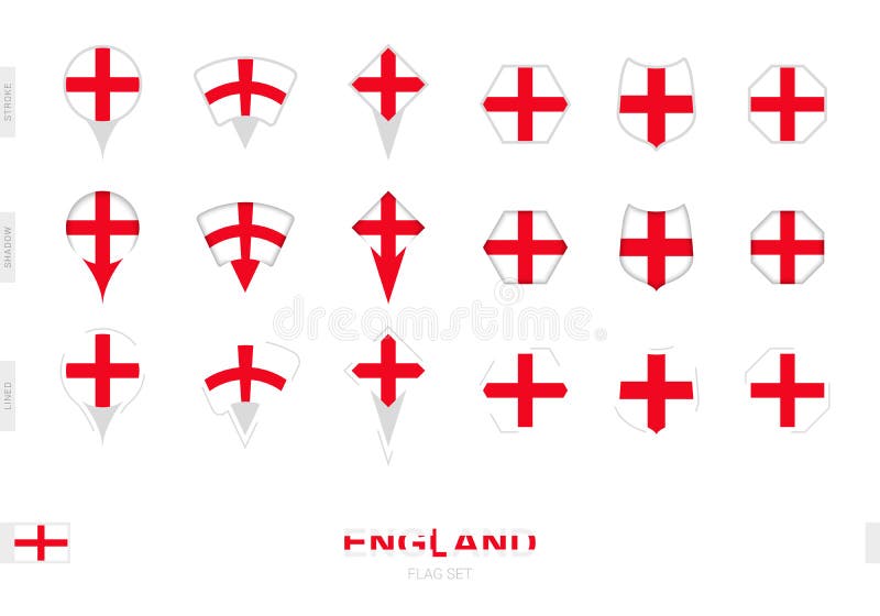 Collection of the England Flag in Different Shapes and with Three ...